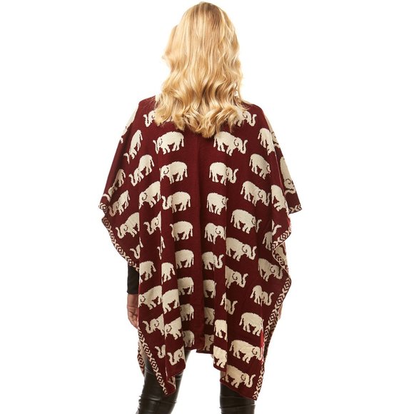 LOF | Jackets & Coats | Lof Reversible Elephant Pattern Shawl | Poshmark